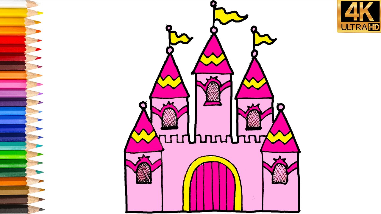 APRENDER A DIBUJAR CASTILLO FACIL 🏰 COMO DIBUJAR UN CASTILLO KAWAII 😍 ...