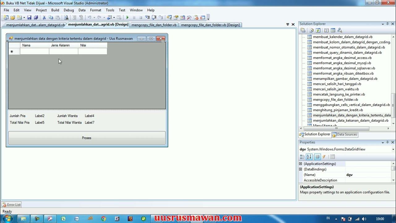 how to calculate and sum certain data in datagridview vb net - YouTube