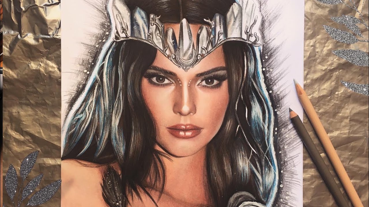 Drawing Kendall Jenner- Timelapse | chriz_owen_arts - YouTube
