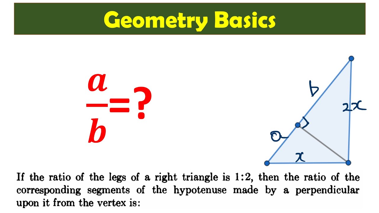 🌸Perpendicular in right triangle dividing the hypotenuse #maths for all ...