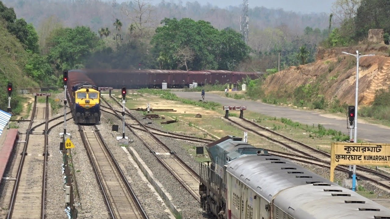 Single Line Crossing- BCNA Freight Rake Crossing with Agartala-Howrah ...
