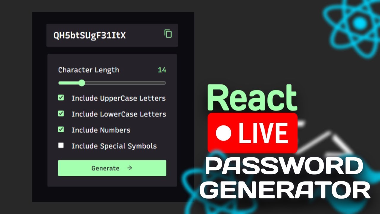 Live Password Generator Using React Reactjs Webdevelopment Youtube