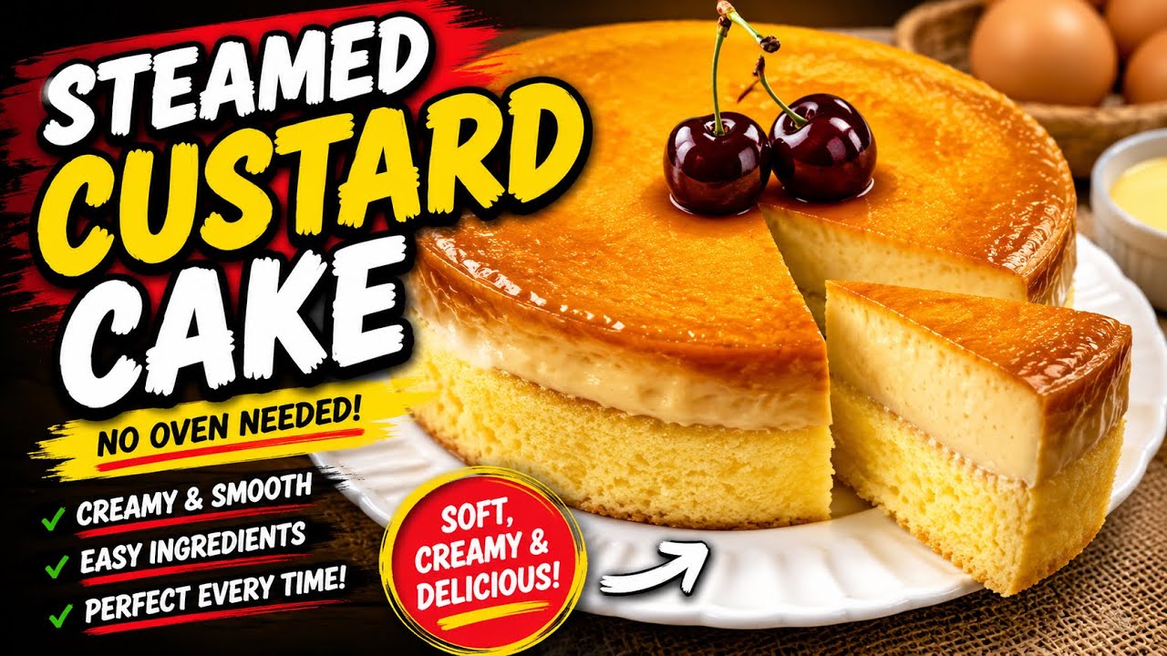 STEAMED CUSTARD CAKE/ NO BAKE CUSTARD CAKE - YouTube