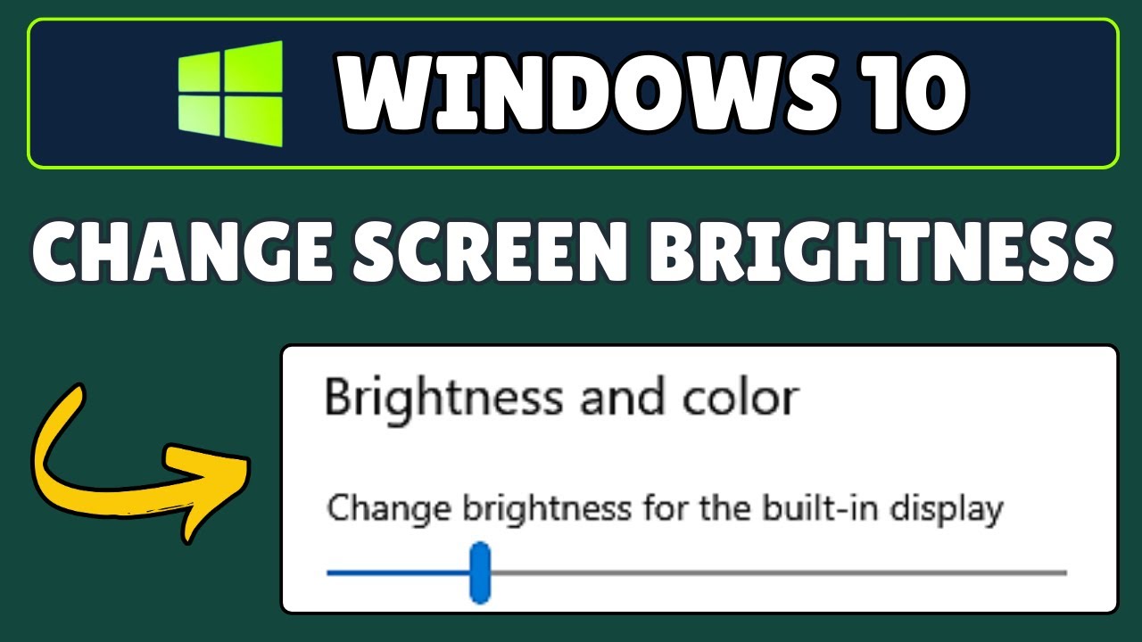 How to Change Brightness on Windows 10 - YouTube