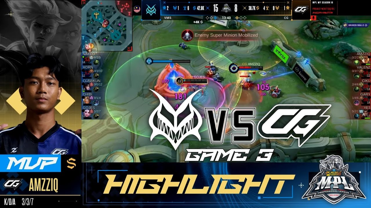 CG ESPORTS VS TEAM VAMOS GAME 3 MPL MY SEASON 16 PLAYOFFS DAY 2 - YouTube