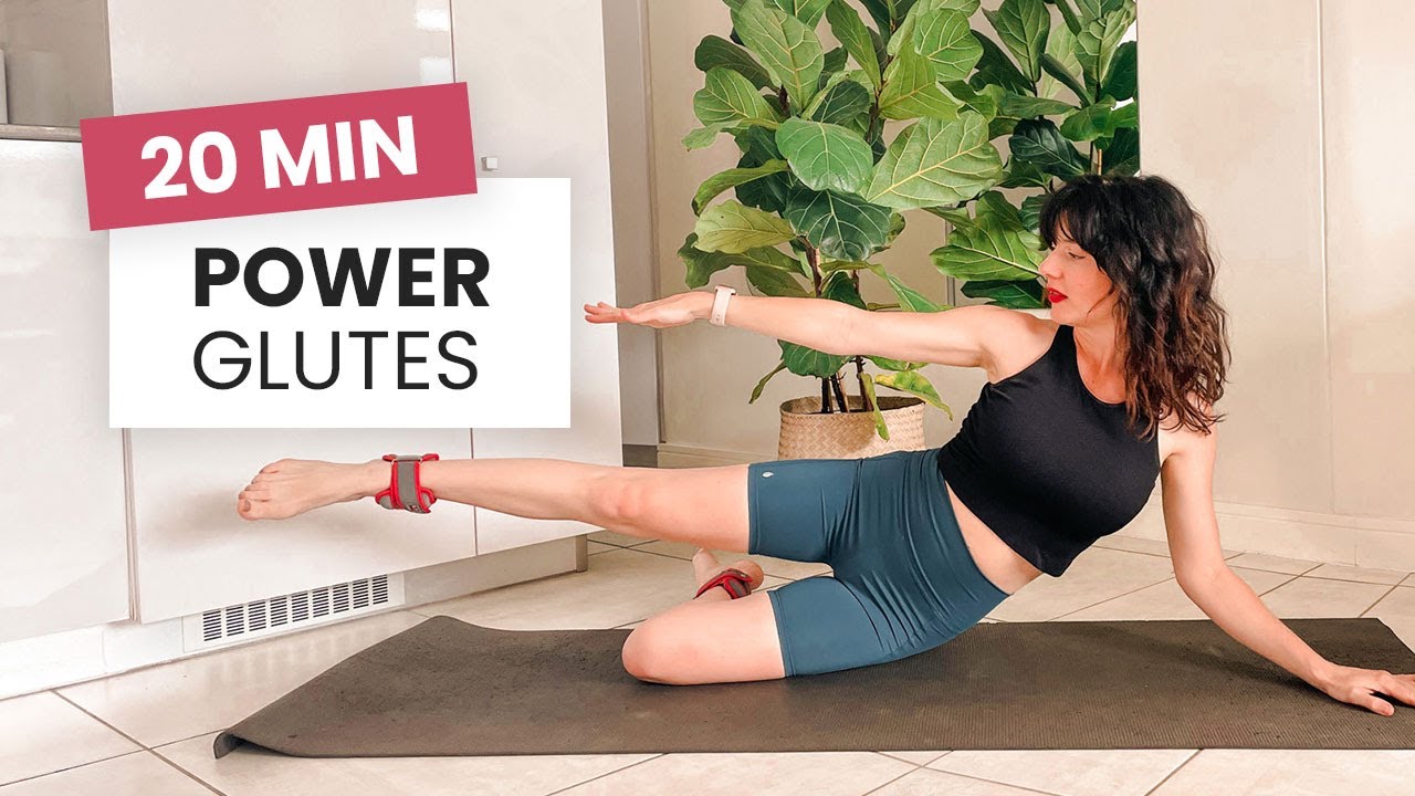 20 Min Pilates Power Glutes Workout With Optional Ankle Weights - YouTube