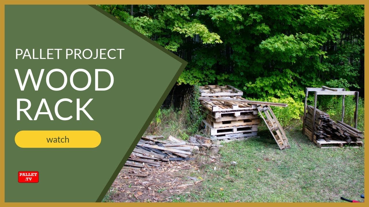 Pallet wood rack to hold pallet boards for projects - YouTube