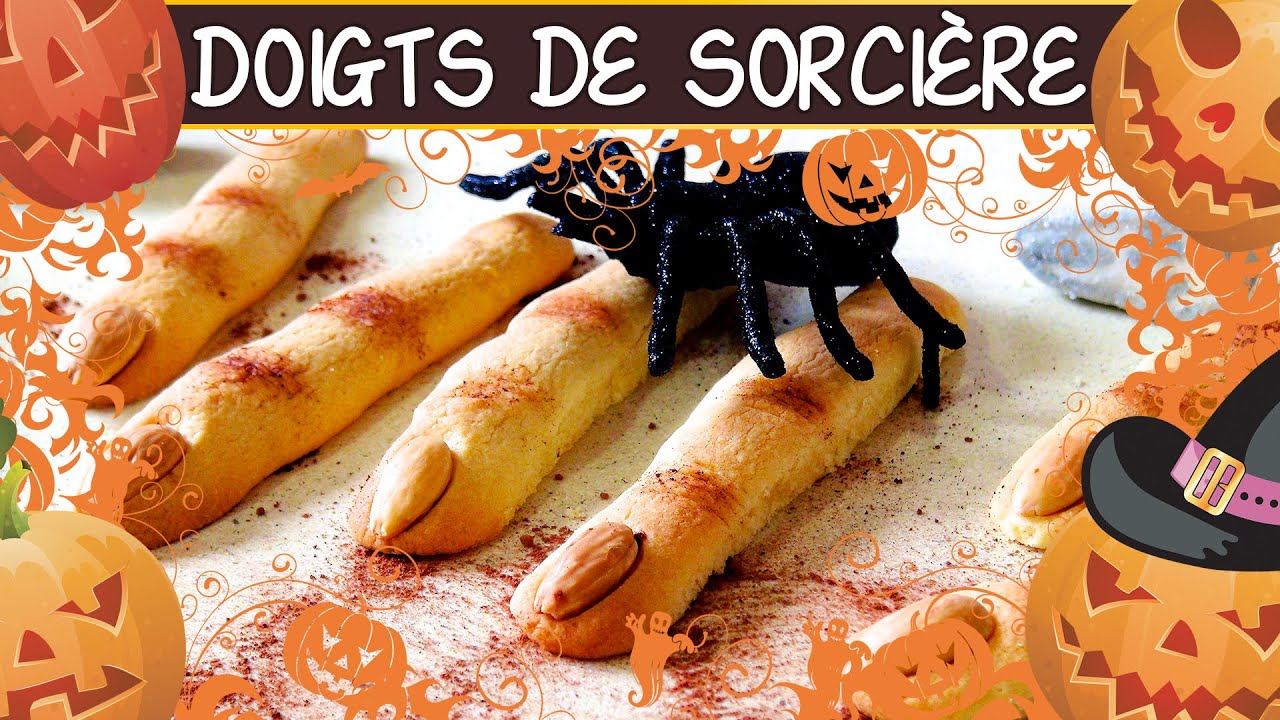 Recette des doigts de sorcière sucrés (Halloween) - YouTube