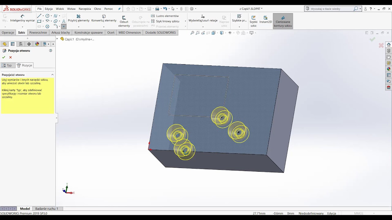 SOLIDWORKS #7 Kreator Otworu - YouTube