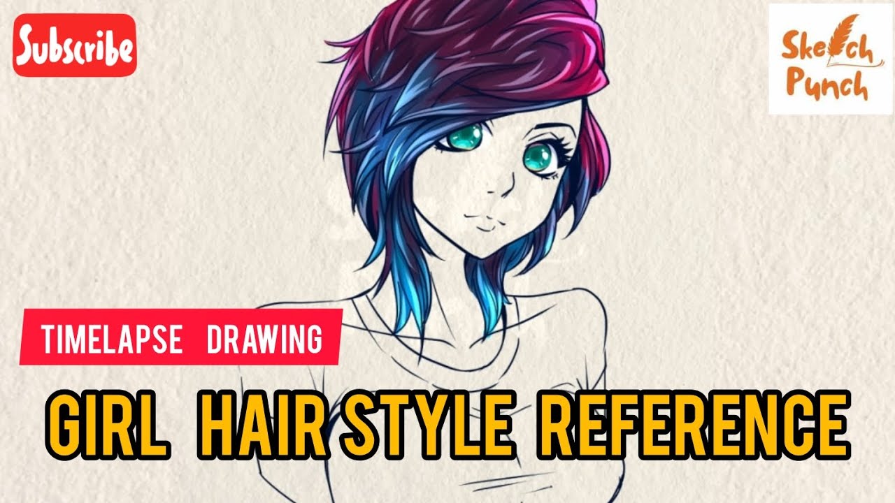 🎨 Girl Hairstyle Reference Timelapse Drawing 🎨 - YouTube