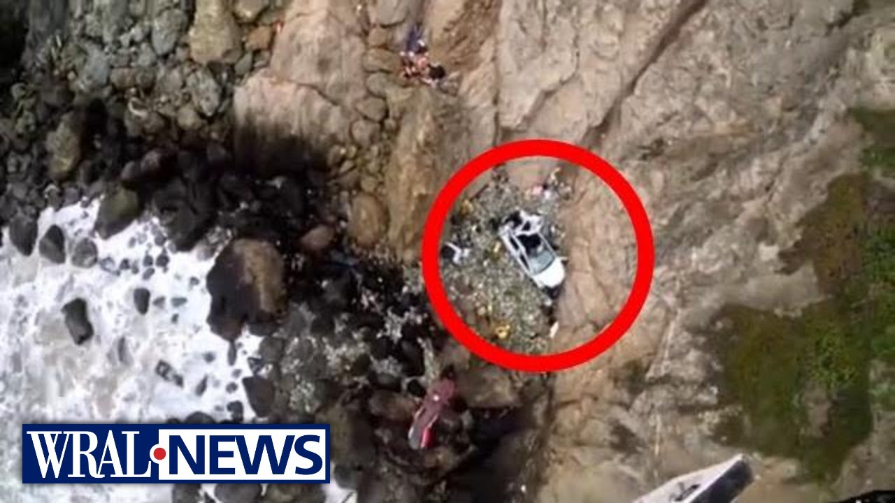 Father drove Tesla off cliff with family inside - YouTube