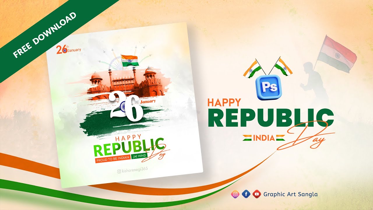How to Design a Republic Day Social Media Post in Photoshop | Free PSD ...