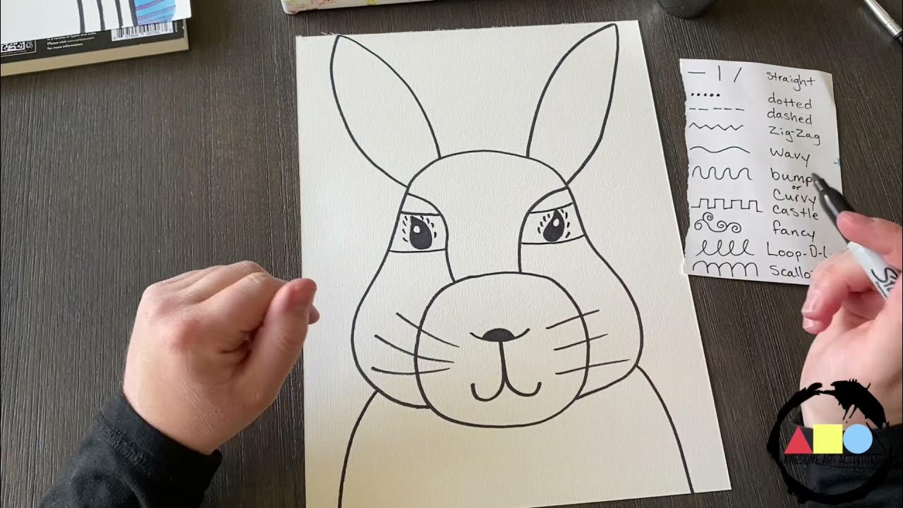 Easter Bunny Art Project Types of Line - YouTube
