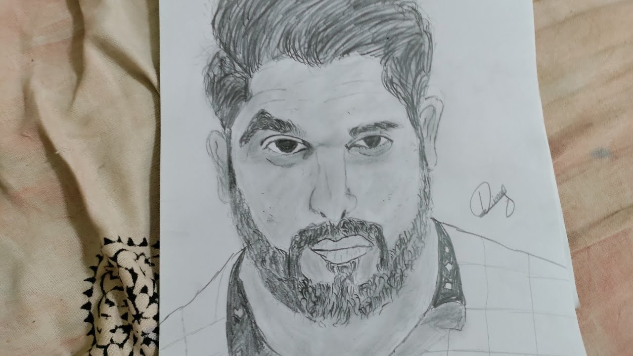 | Allu Arjun drawing | Easy drawing | Arting boy | #Alluarjun - YouTube