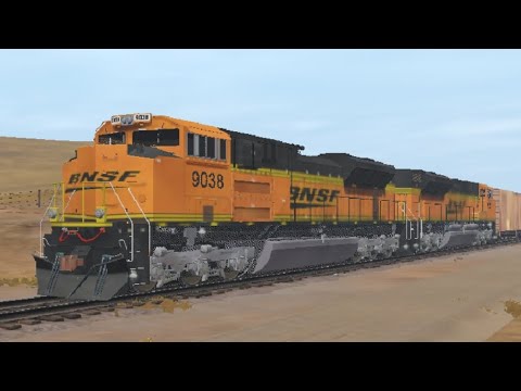 Trainz 3 BNSF #9038 pass by with BNSF #9051 - YouTube