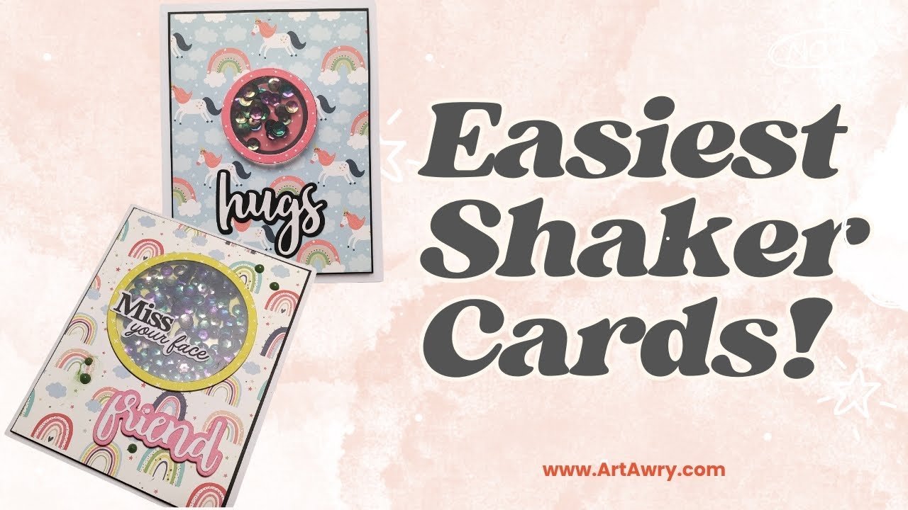 Easy shaker card frames tutorial! Self-adhesive shaker card set. - YouTube