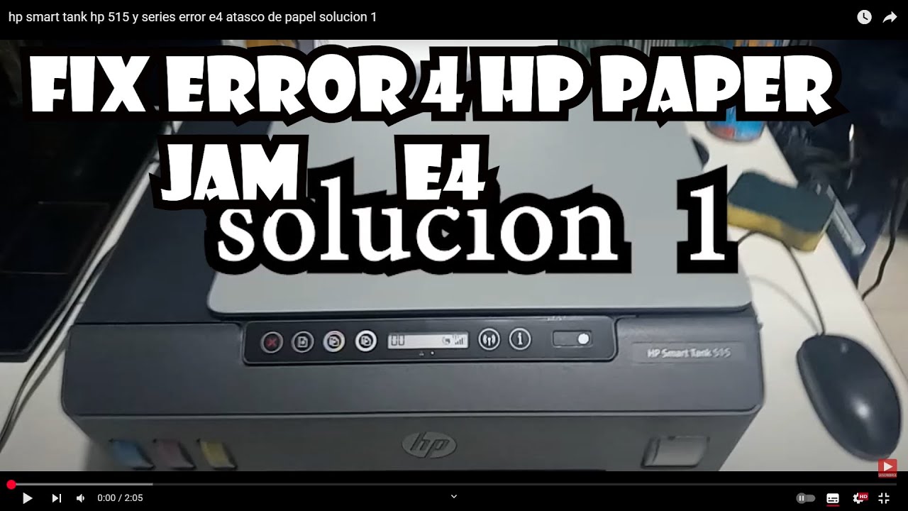 In this video you can fix ERRO4 E4 on HP printers easily without ...