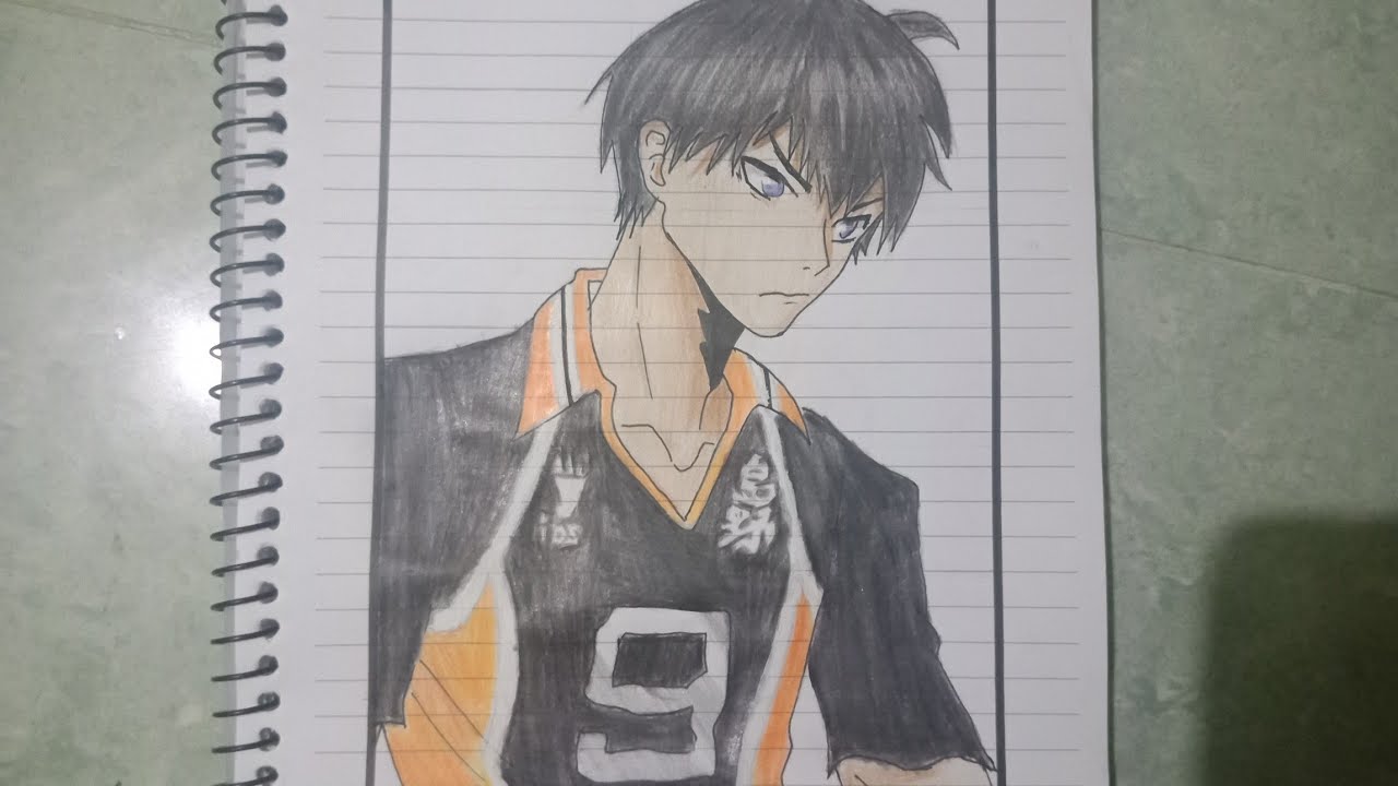how to draw Kageyama (Haikyuu) acee mangaoil - YouTube