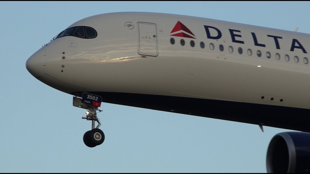 Delta Air Lines Airbus A350-900 N502DN Landing at NRT 34L - YouTube