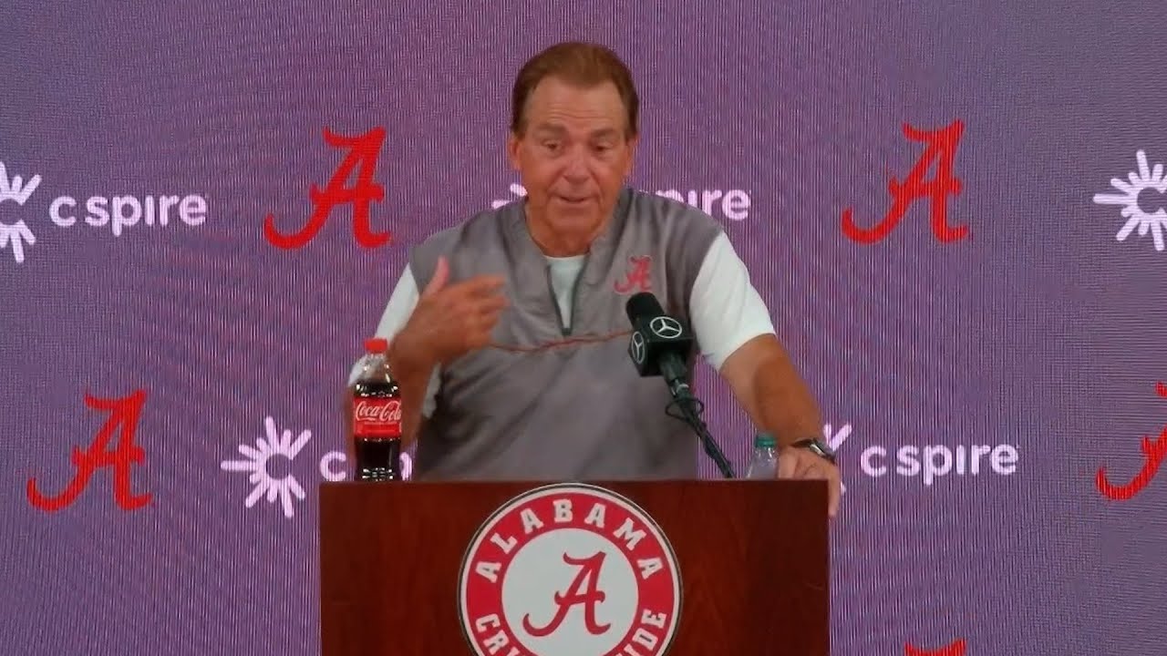 Nick Saban gives the media a hard time to start off his press ...
