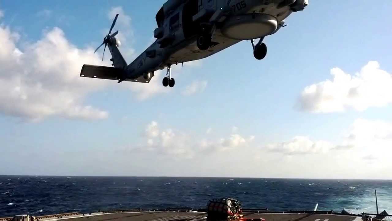 US Navy Helicopter VERTREP Practice - YouTube
