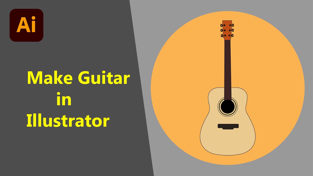 Making A Guitar in Adobe Illustrator , illustrator tutorial. Dream ...