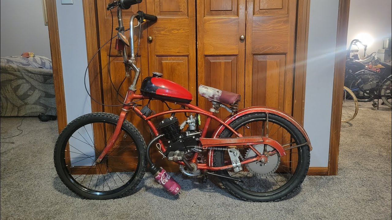 2nd schwinn stingray custom motorized bicycle I built - YouTube