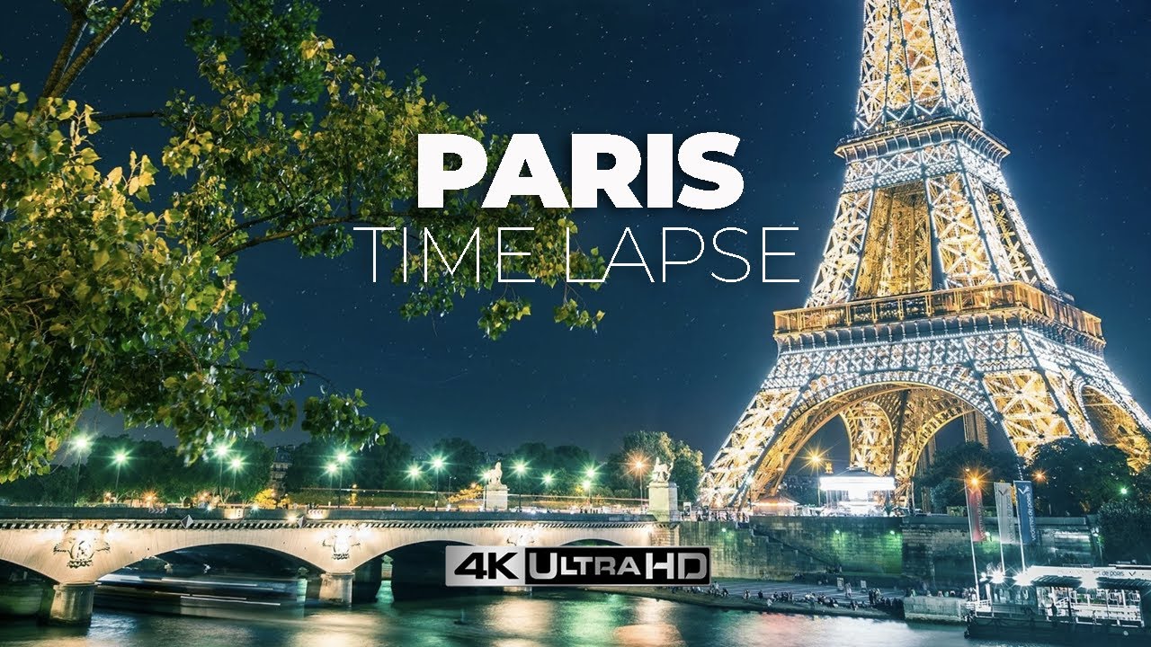 Paris Time lapse highlighting major tourist destinations. 4K UHD with ...