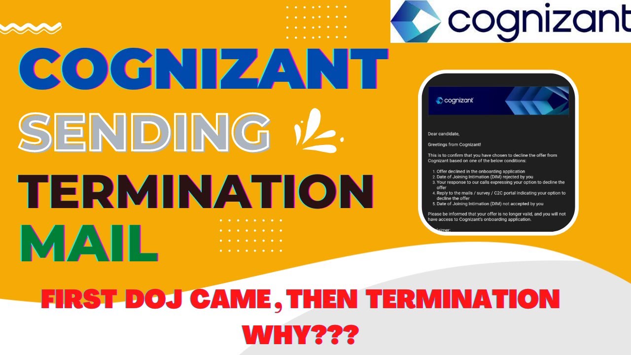 Cognizant Termination mail | Reasons for termination mail | Cognizant ...