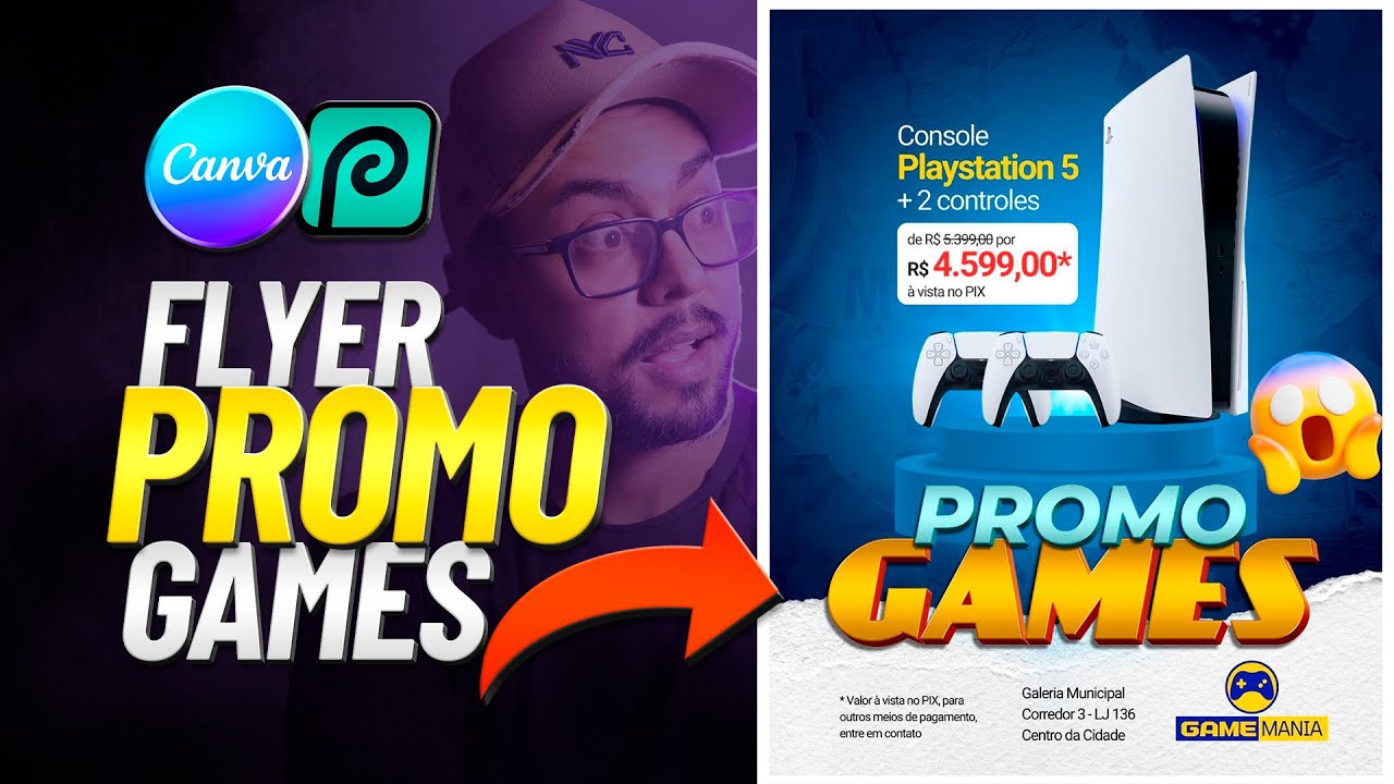 👉 Como Fazer Flyer de Produto / Loja de Games no Canva - Serve para ...