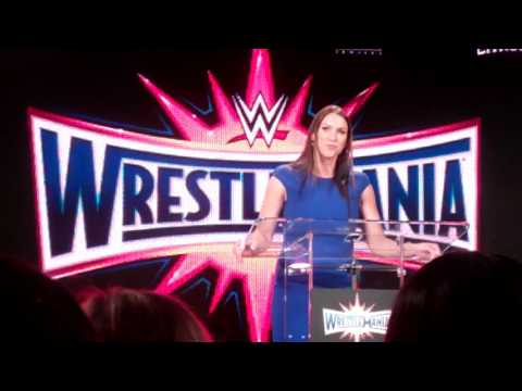 Stephanie McMahon speech at WWE WrestleMania 33 Press Conf. in Orlando ...