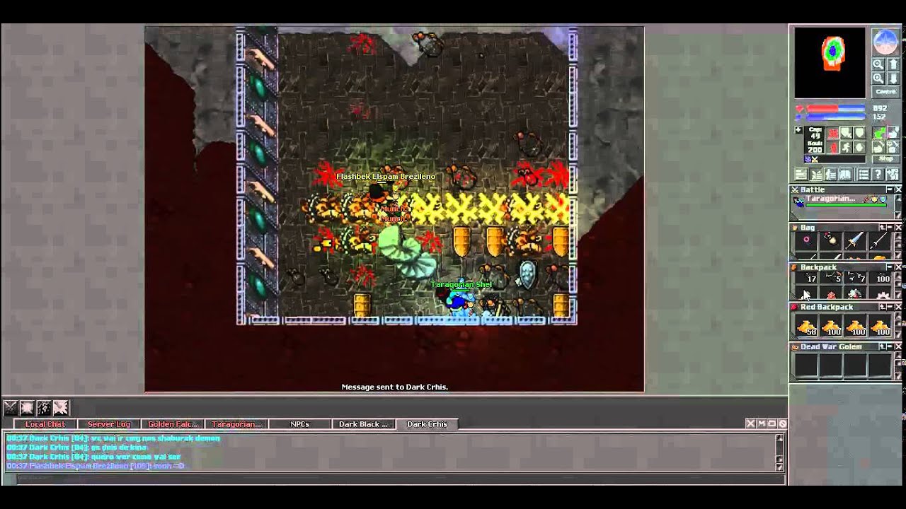[TIBIA - GFW] Hunt de War Golem (EK 109, RP 98) - YouTube