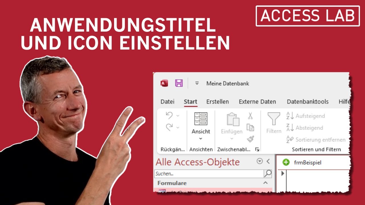 Access: Anwendungstitel und Icon anpassen - YouTube