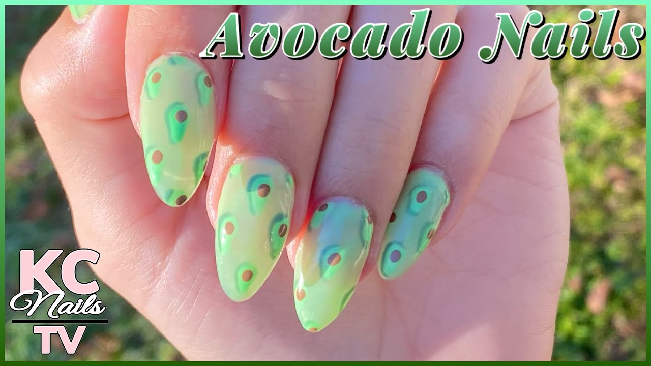 Avocado Nail Art | Using Gel Polish - YouTube