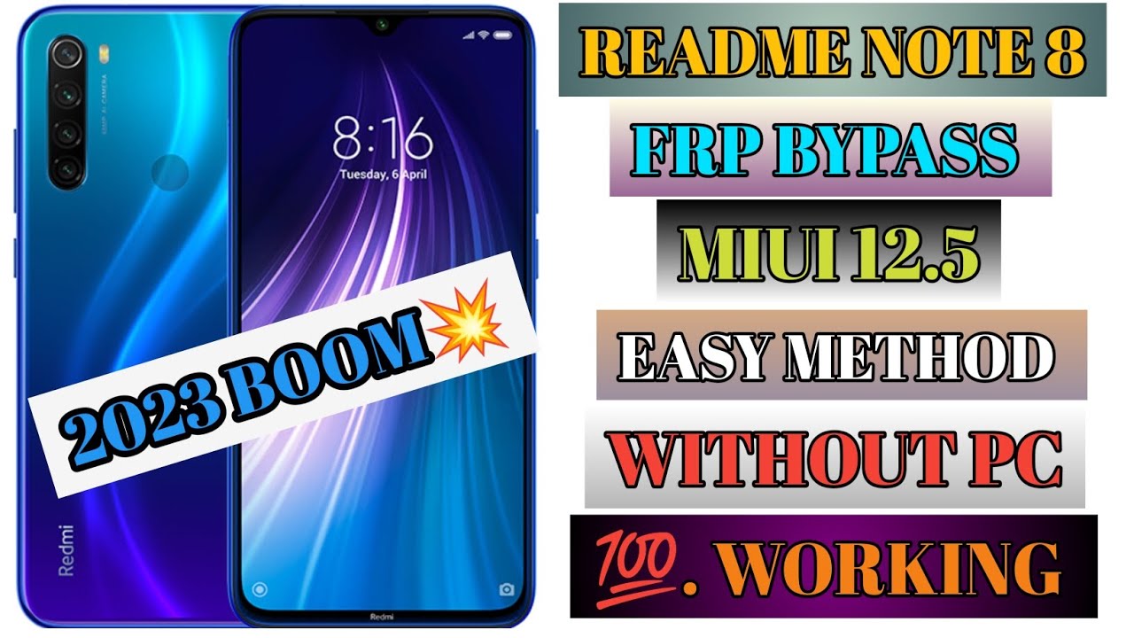 Redmi Note 8 Frp Bypass MIUI 12.5 2023 (Without Pc) Redmi Note 8 MIUI ...