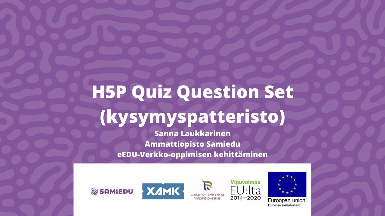 Video-ohje: H5P Quiz Question Set (kysymyspatteristo) - YouTube