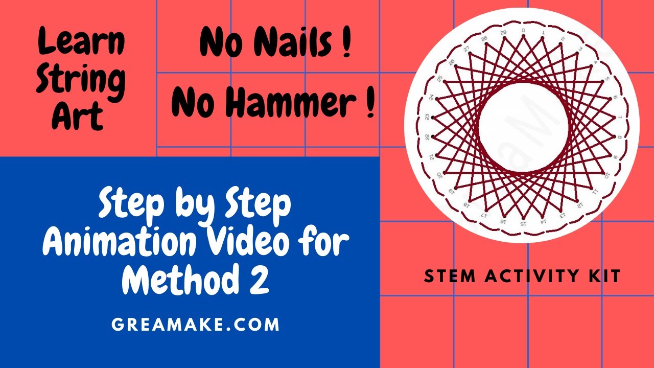 DIY String Art without Nails and Hammer Animation Tutorial for Method 2 Math STEM Activity ...