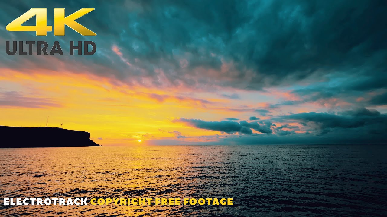 Sea Sunset | No copyright Nature Background video 4K - YouTube