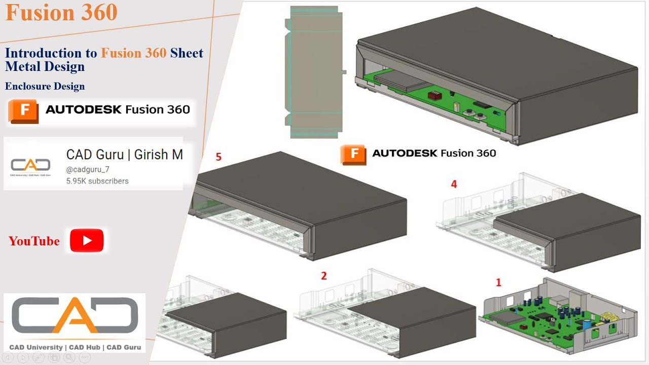 Introduction to Fusion 360 Sheet Metals | Example -1 | Enclosure Design ...