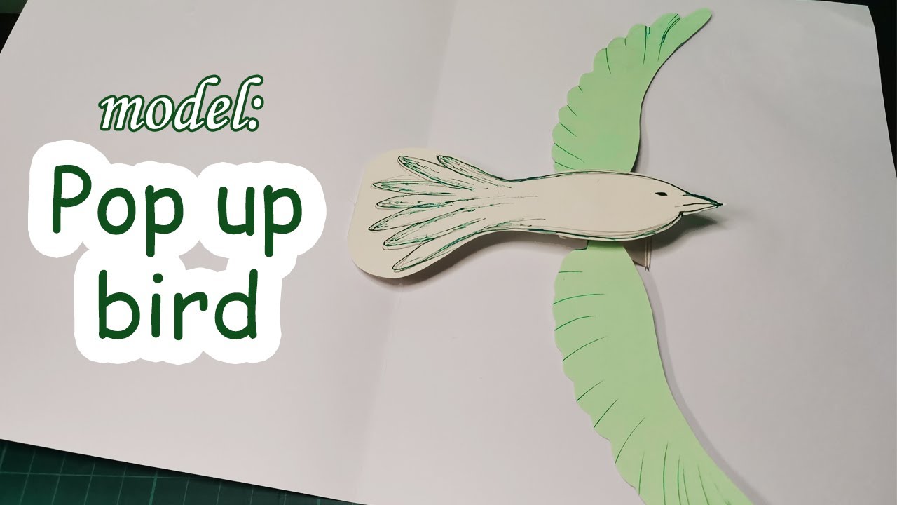 Pop up card model: Pop up bird - how to make a flying pop up bird - YouTube