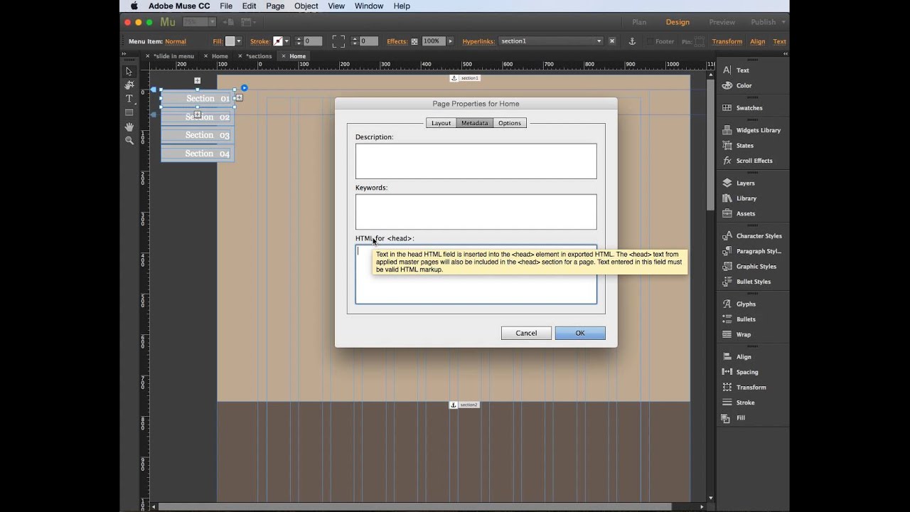 Adobe Muse - slide out menu - YouTube