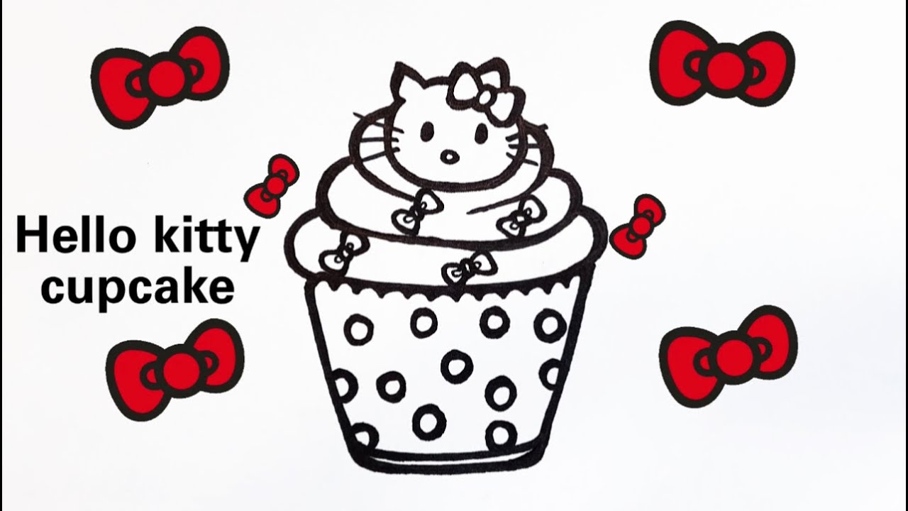 How To Draw Hello Kitty Cupcake Easy Drawing For Kids - YouTube