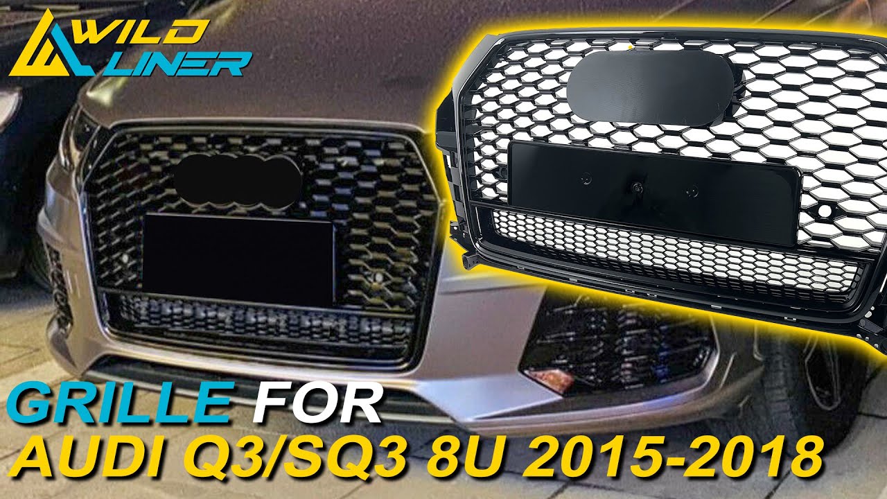 RSQ3 Style Front Grille Black Honeycomb Grill For Audi Q3 SQ3 8U 2016 ...
