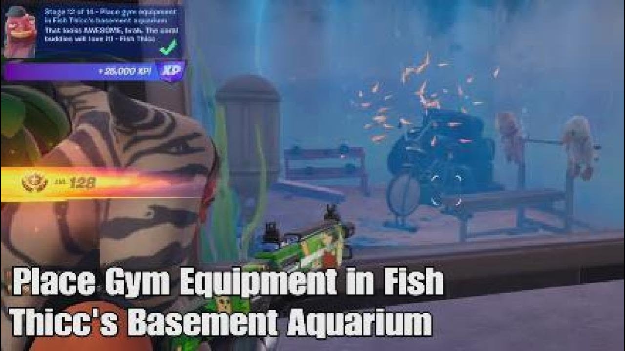 Place Gym Equipment in Fish Thicc's Basement Aquarium - Fortnite Fish ...