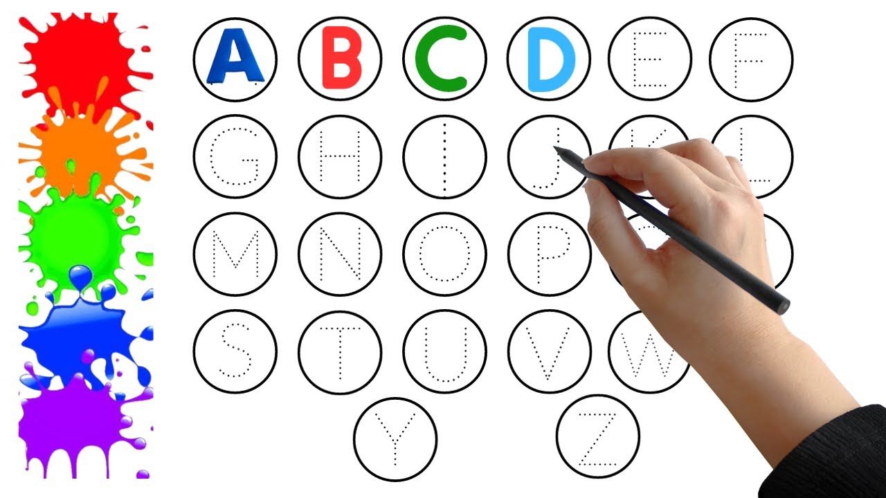 ABCD | alphabet song | abcd drawing and colouring for kids, toddlers ...