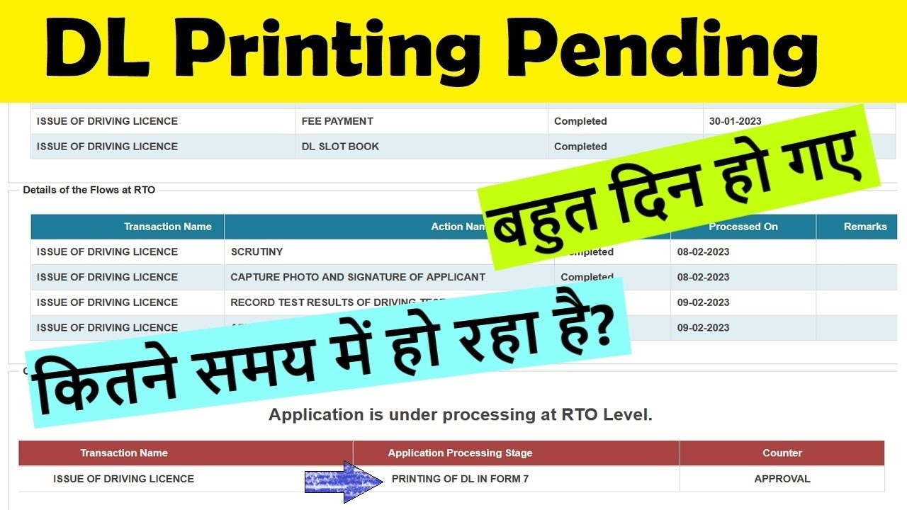dl printing pending : dl dispatch by post pending : dl not received ...