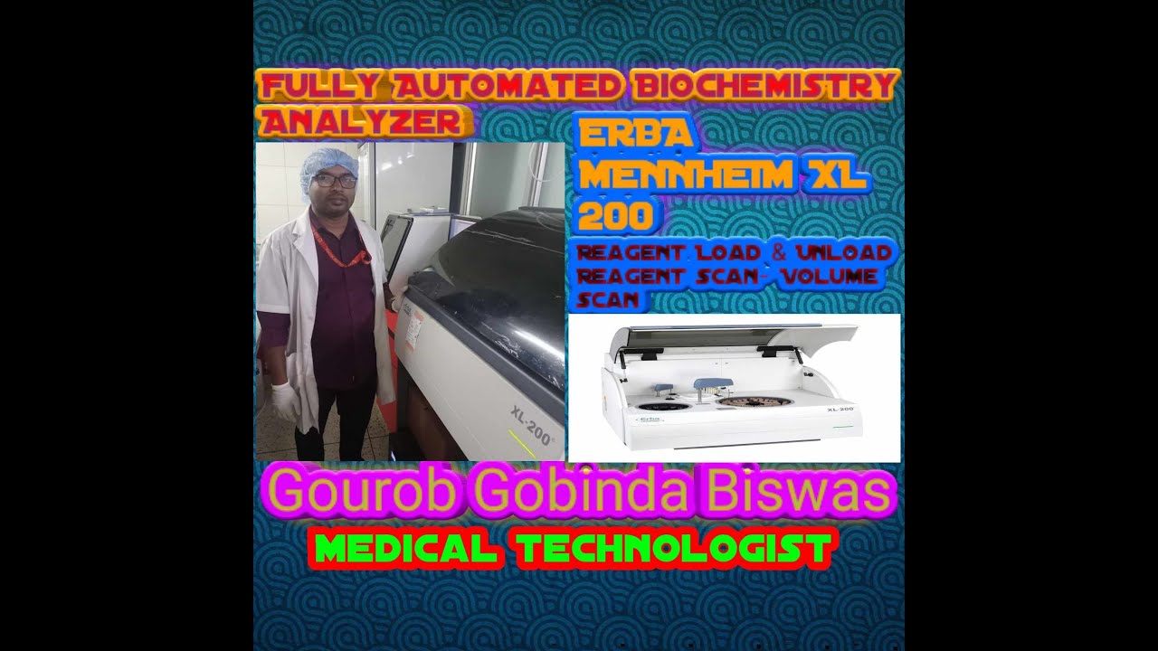 Erba xl 200 Bio-chemistry analyzer reagent load -Unload- Reagent scan ...