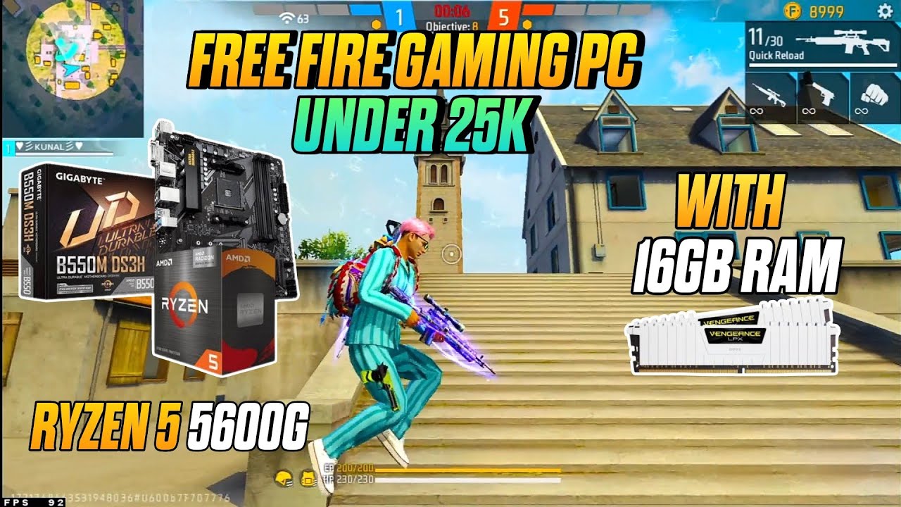 Free fire gaming pc build under 25k with 16gb ram 😱🔥|| 25k gaming pc ...