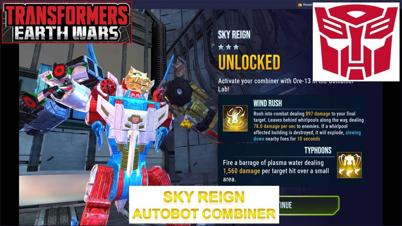 Transformers: Earth Wars - Unlock Autobot Combiner SKY REIGN and ...