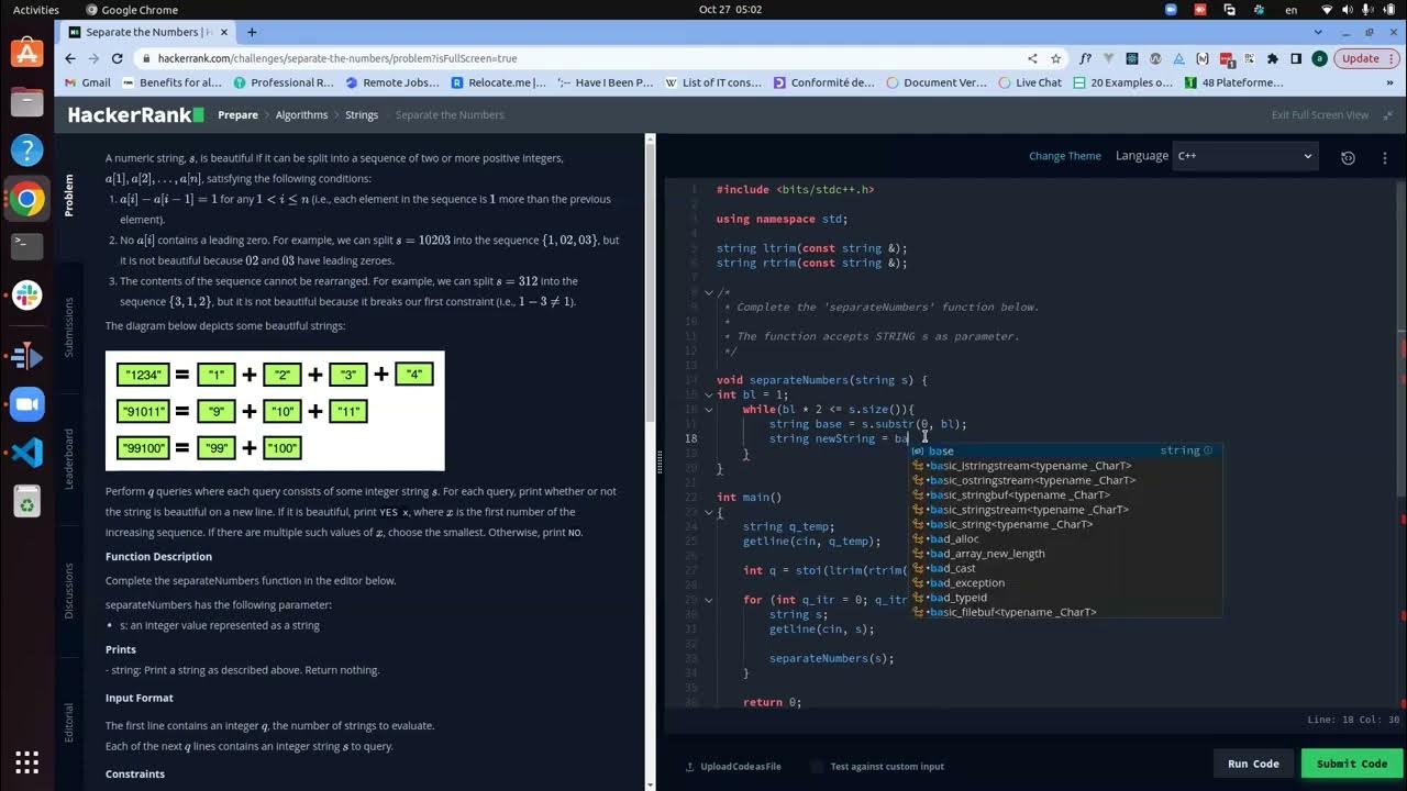 Hackerrank Separate The Numbers Youtube